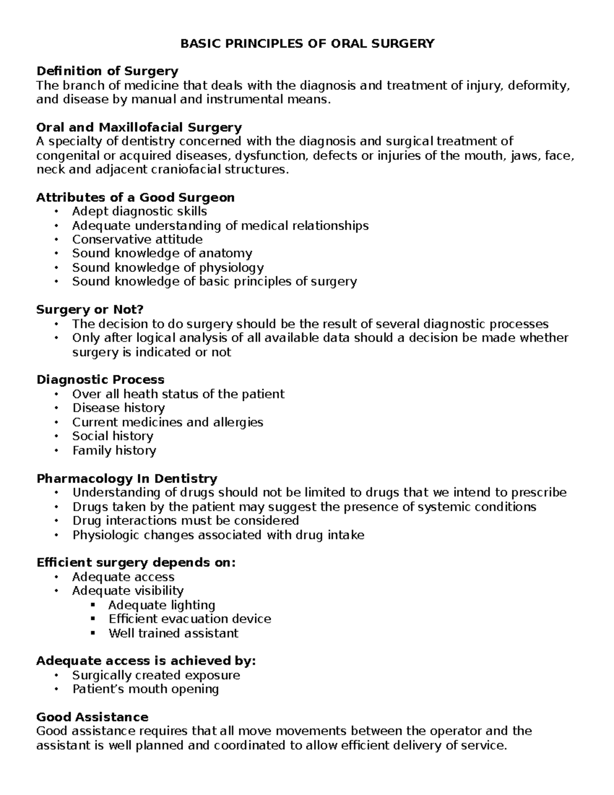 Basic Principles of Oral Surgery (BDS 101) - Comprehensive Overview ...