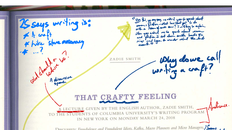 Zadie Smith - That Crafty Feeling: A Discourse on Writing Craft - Studocu