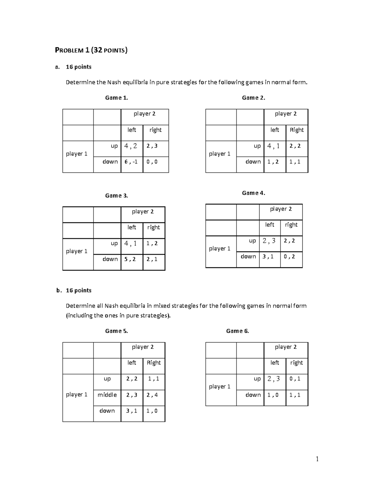 Game Theory Exam Solutions - May 22 (Game Theory 101) - Studeersnel