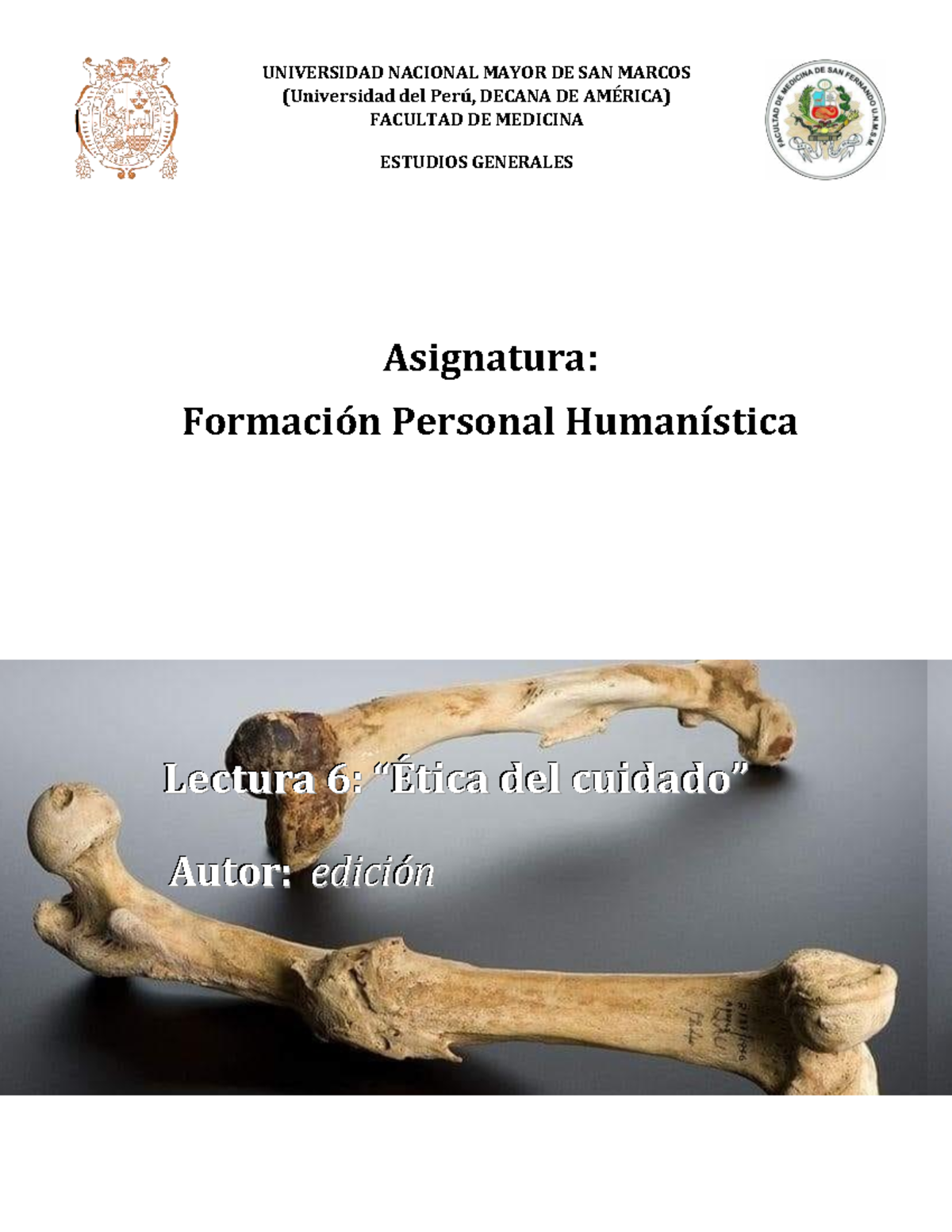 FPH26 Lectura 6: Ética del Cuidado y la Humanidad - Studocu
