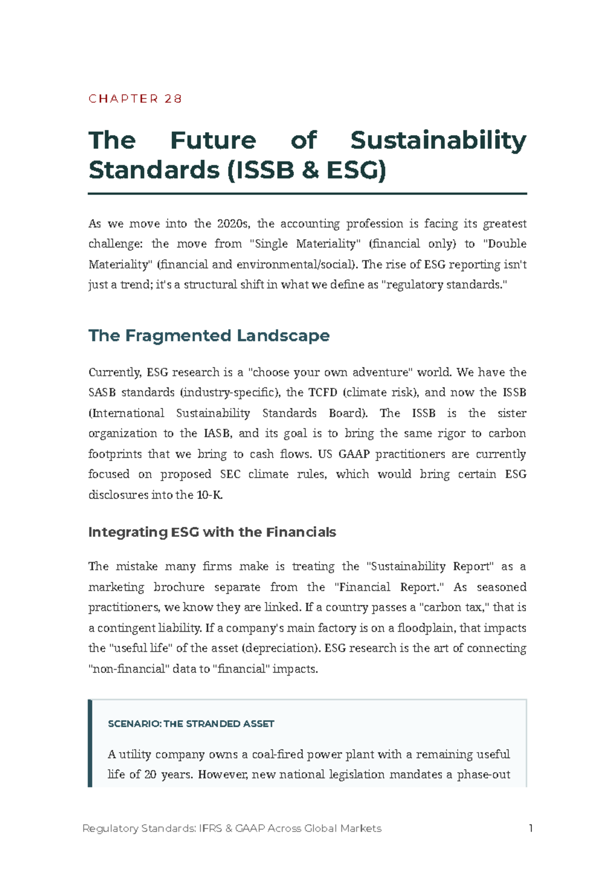 CHAPTER 28: The Future of Sustainability Standards (ISSB ESG) - Studocu