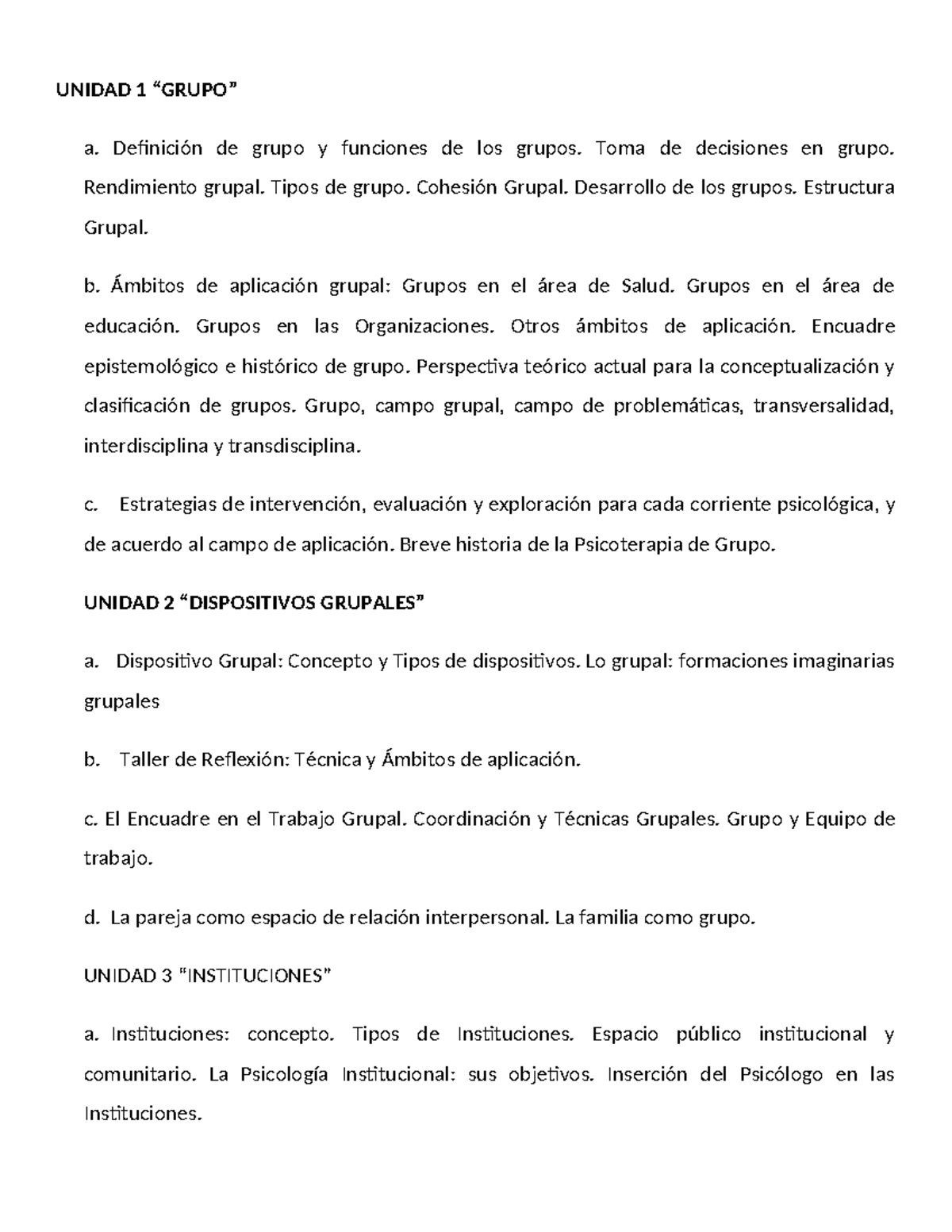 Final de Análisis grupal - UNIDAD 1 “GRUPO” a. Definición de grupo y ...