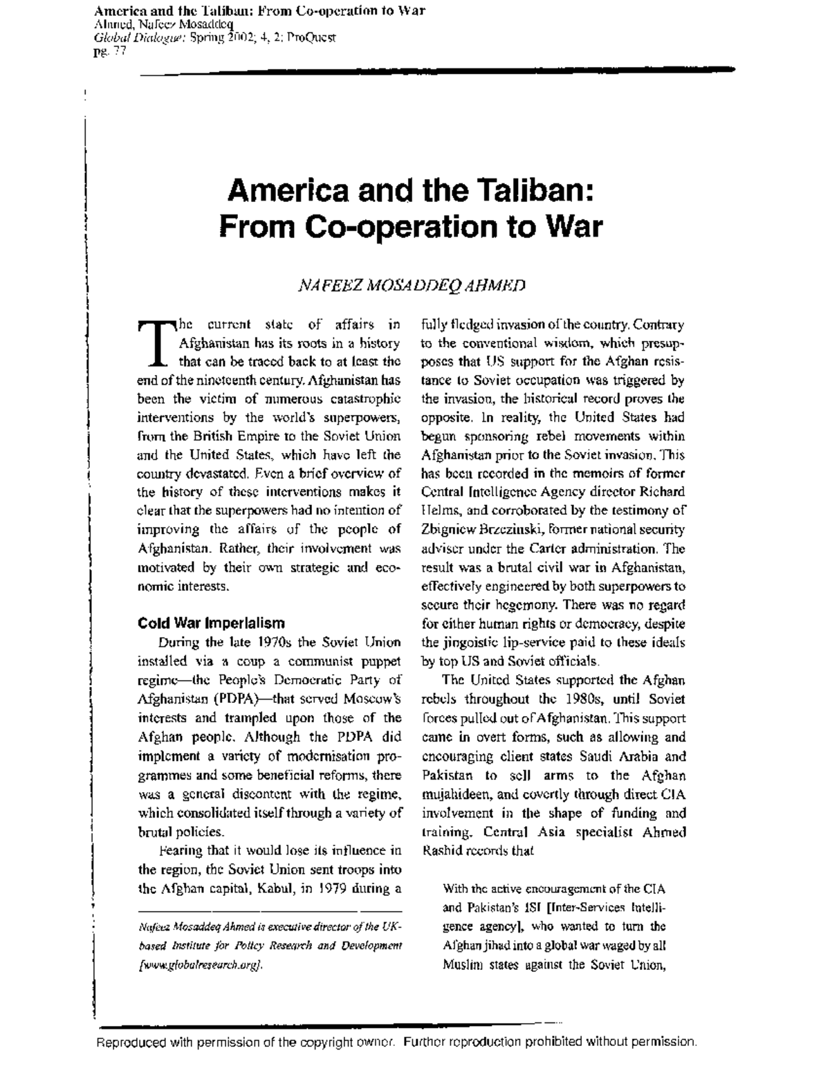 America and the Taliban: Historical Context & Strategic Interests ...