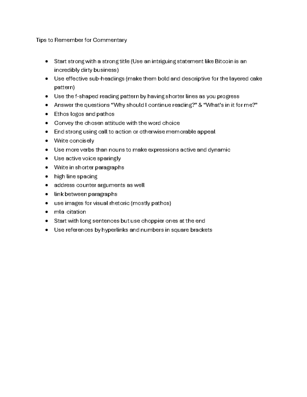 Effective Tips for Writing Commentary: A Guide - Studocu