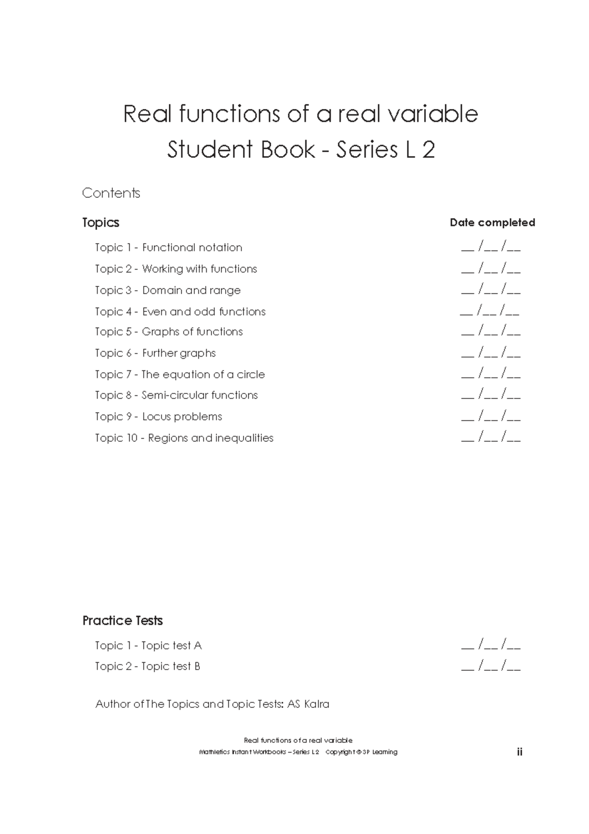 Real Functions of a Real Variable - Excel Preliminary Mathematics ...