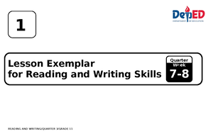 Lesson- Exemplar-reading and writing week 4-6 - READING AND WRITING ...
