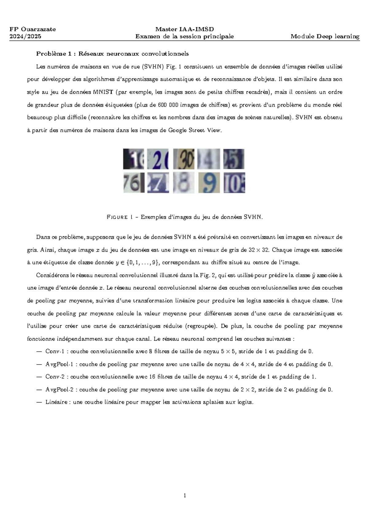 FP Ouarzazate Master Examen de la session principale Module Deep ...