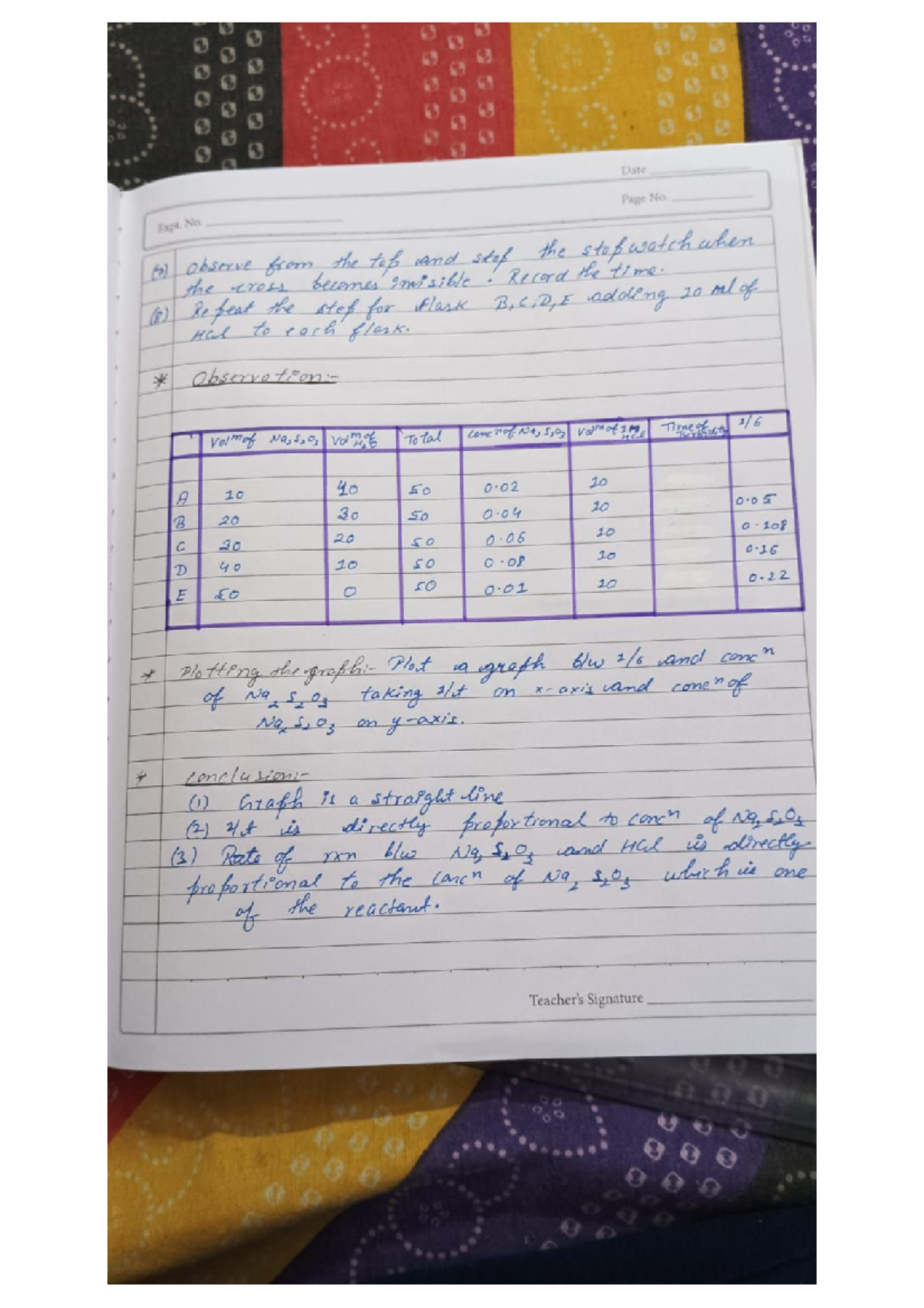 Chempractical - easy - Date Expt. No Page No. (7) observe from the top ...