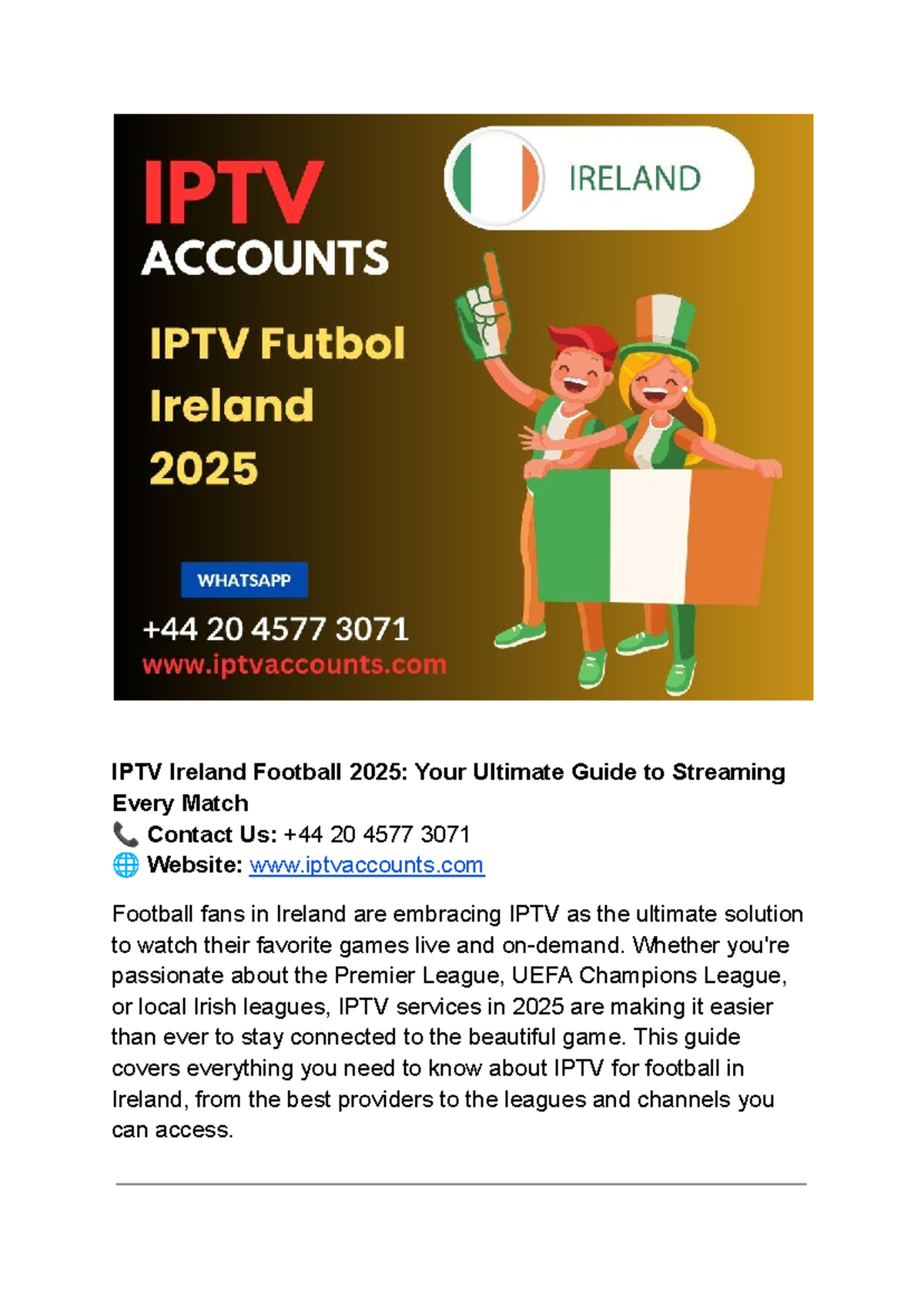 Iptv Ireland Football - IPTV Ireland Football 2025: Your Ultimate Guide ...