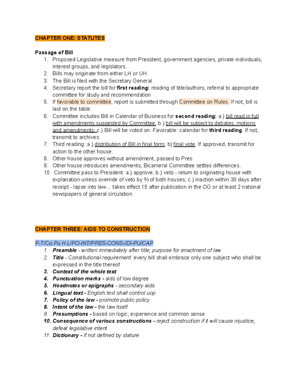 Statcon Review: Statutory Construction & Interpretation Guide - Studocu