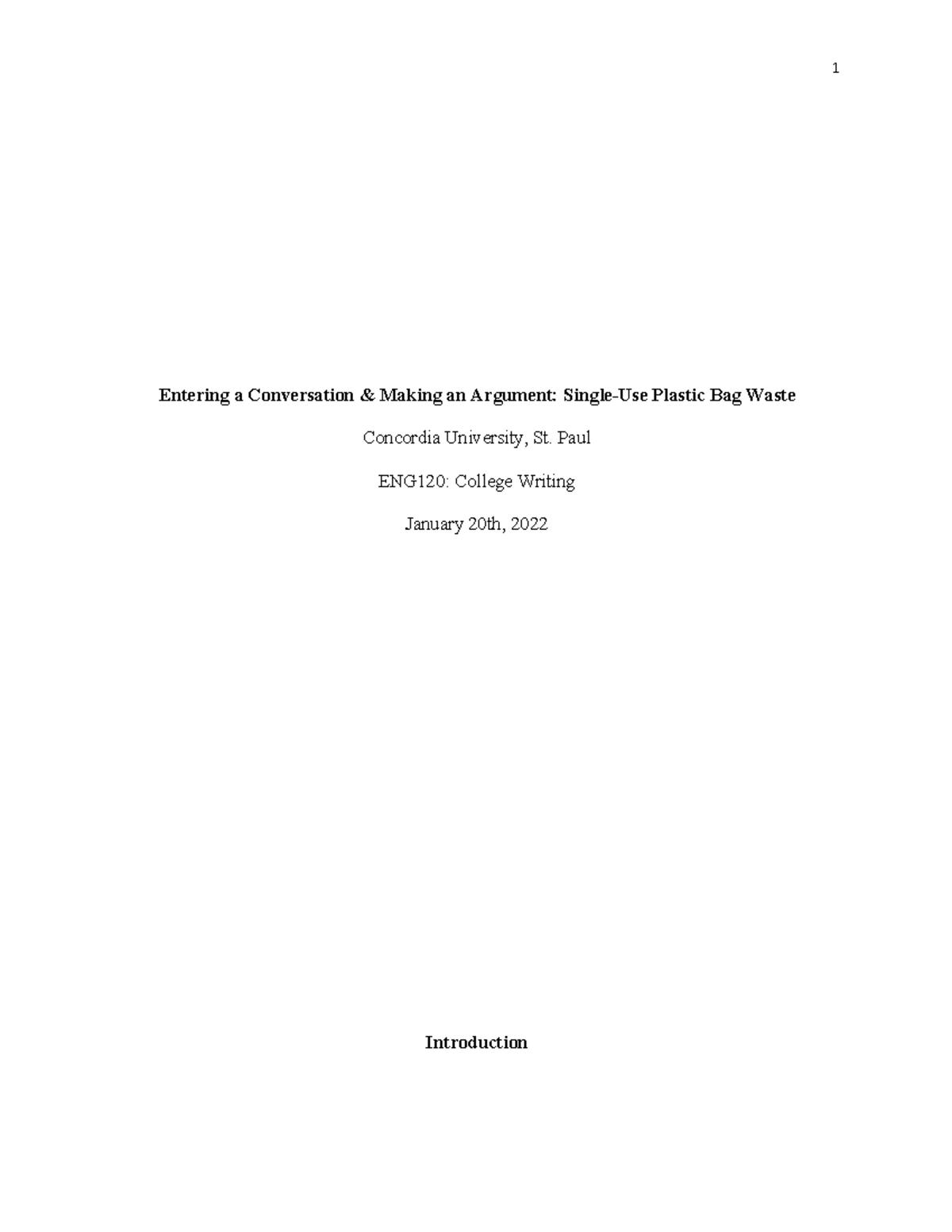 ENG120 Essay: Analyzing Arguments on Plastic Bag Usage and Waste - Studocu