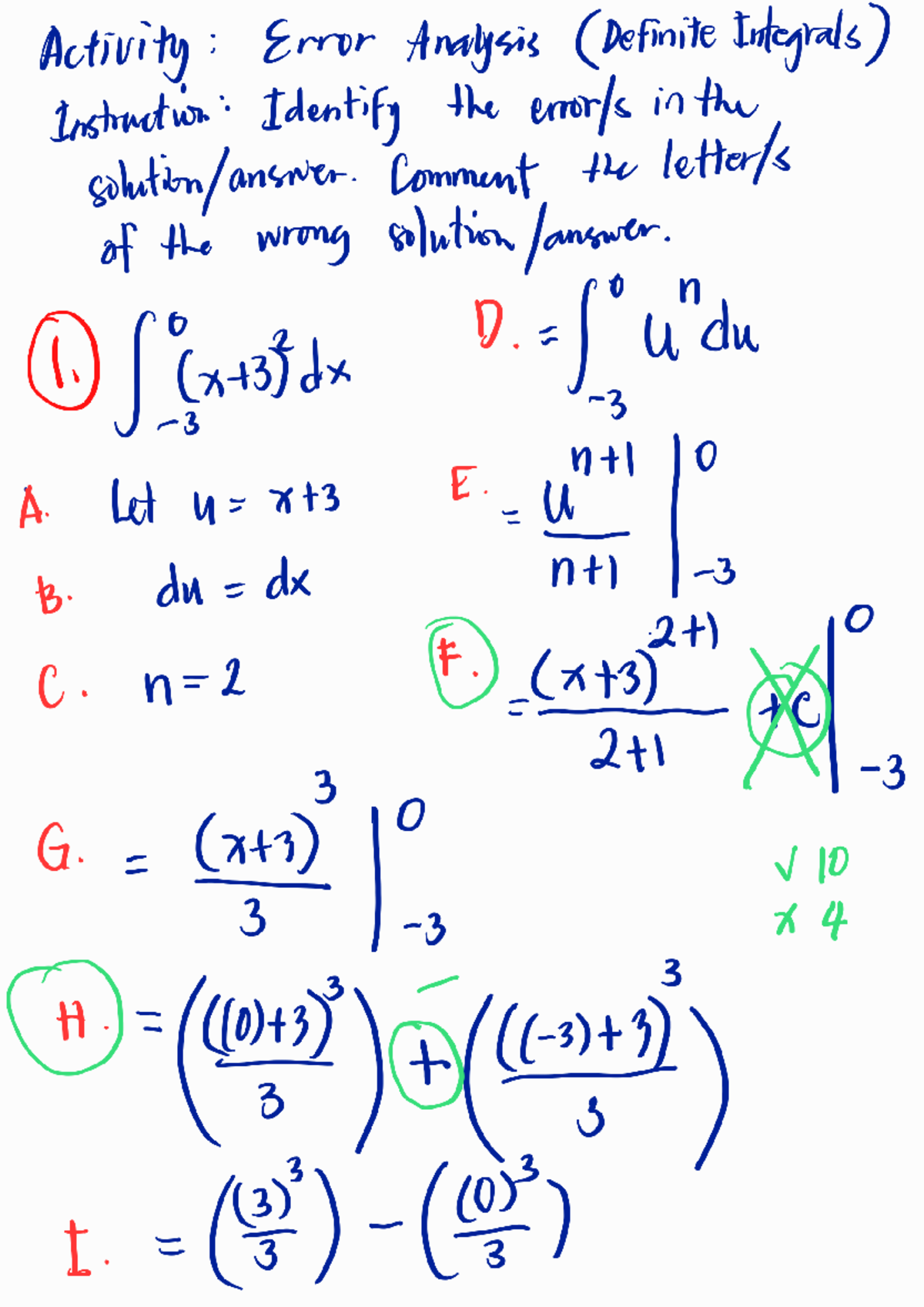 Define integral - Activity: Error Analysis (Definite Integrals ...
