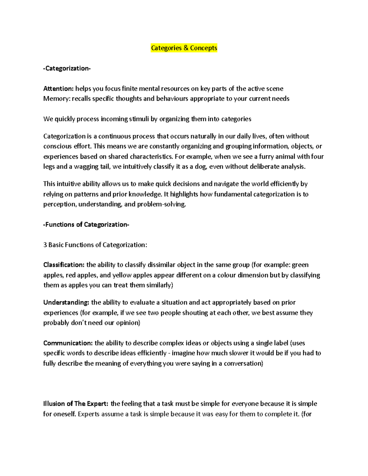 Categories & Concepts Exam: Understanding Classification Theories - Studocu