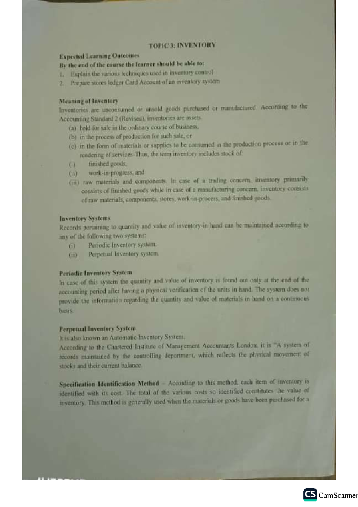 Inventory Control Techniques and Systems - Course Code: TOPIC 3 - Studocu