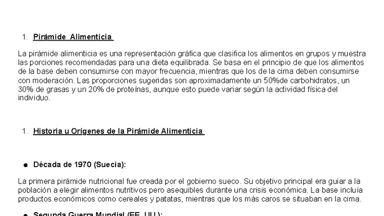 Pirámide Alimenticia: Apuntes y Evolución Nutricional - Studocu