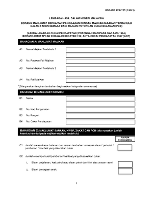 Guidelines Borang TP3 FORM - What is TP As per Malaysia Inland Revenue ...
