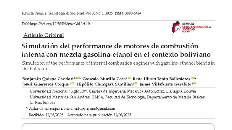 Simulación del Rendimiento de Motores de Combustión Interna con Mezclas ...