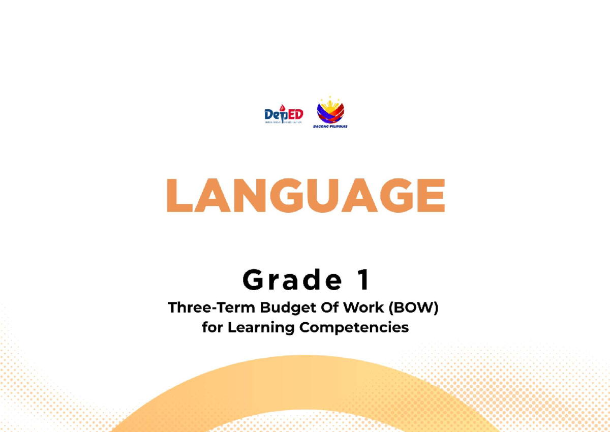 Grade 1 Language Budget of Work: First Term Learning Competencies - Studocu