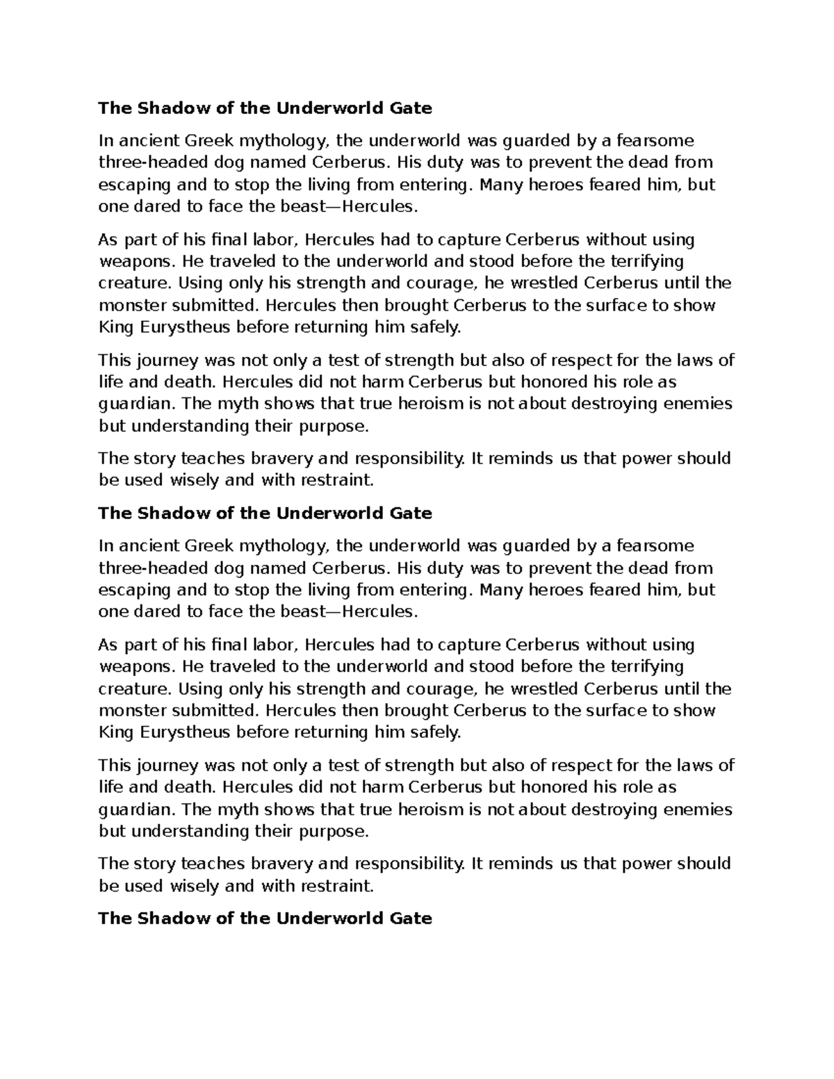 Hercules and Cerberus: A Lesson in Greek Mythology - Studocu