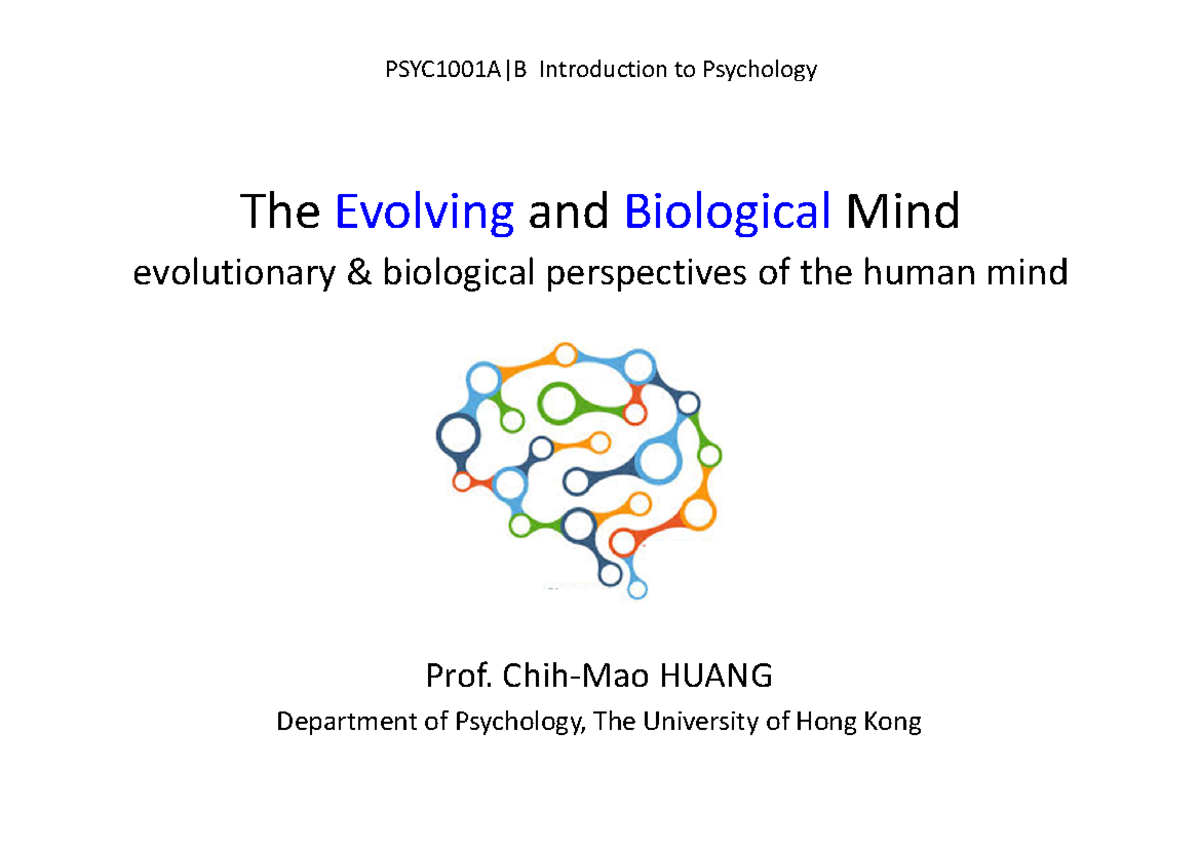 PSYC1001 Lecture Notes: The Evolving Biological Mind - Studocu