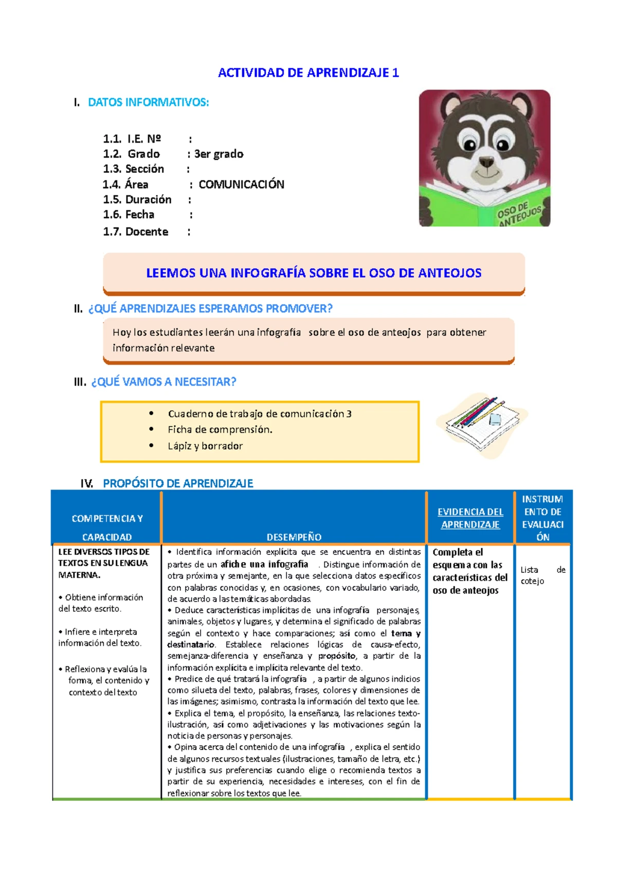 Leemos UN Cuento 27,06,24 - SESION DE APRENDIZAJE N° TITULO: Leemos un cuento (Conectores de ...