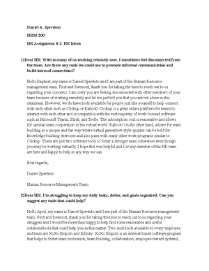 IDS 410 Short Paper 4-1 - Daniel Sperduto Southern New Hampshire ...