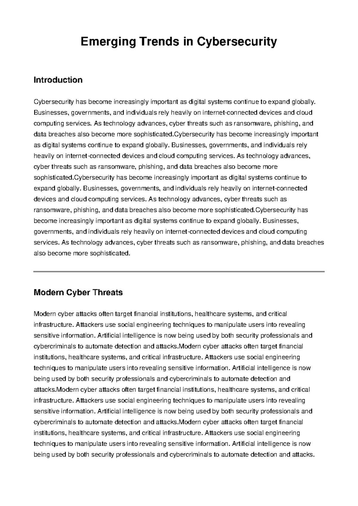 Cybersecurity Trends: Emerging Threats and Solutions - Studocu