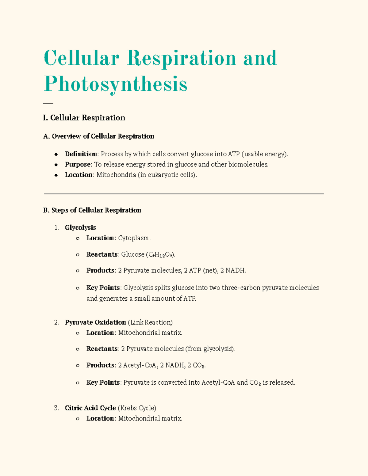 Cellular Energetics: Respiration & Photosynthesis Overview (BIO101 ...