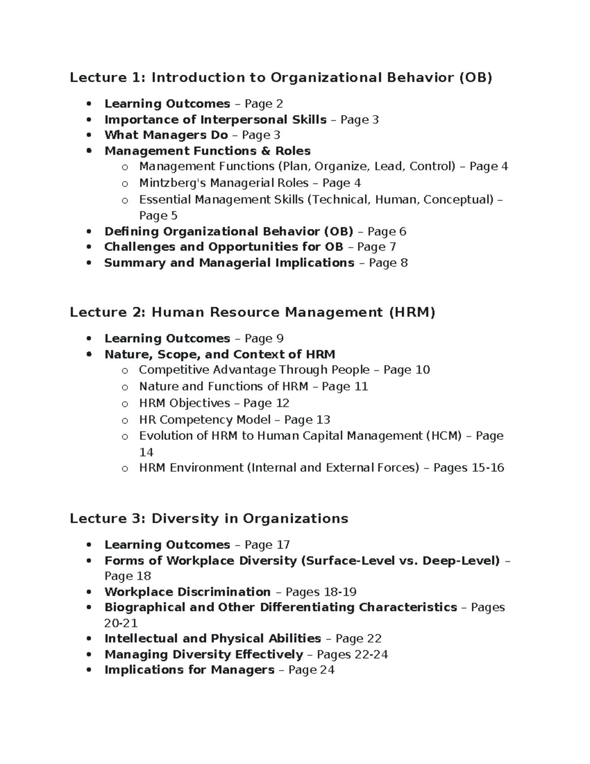 MPO 101: Comprehensive Lecture Notes on Organizational Behavior and HRM ...
