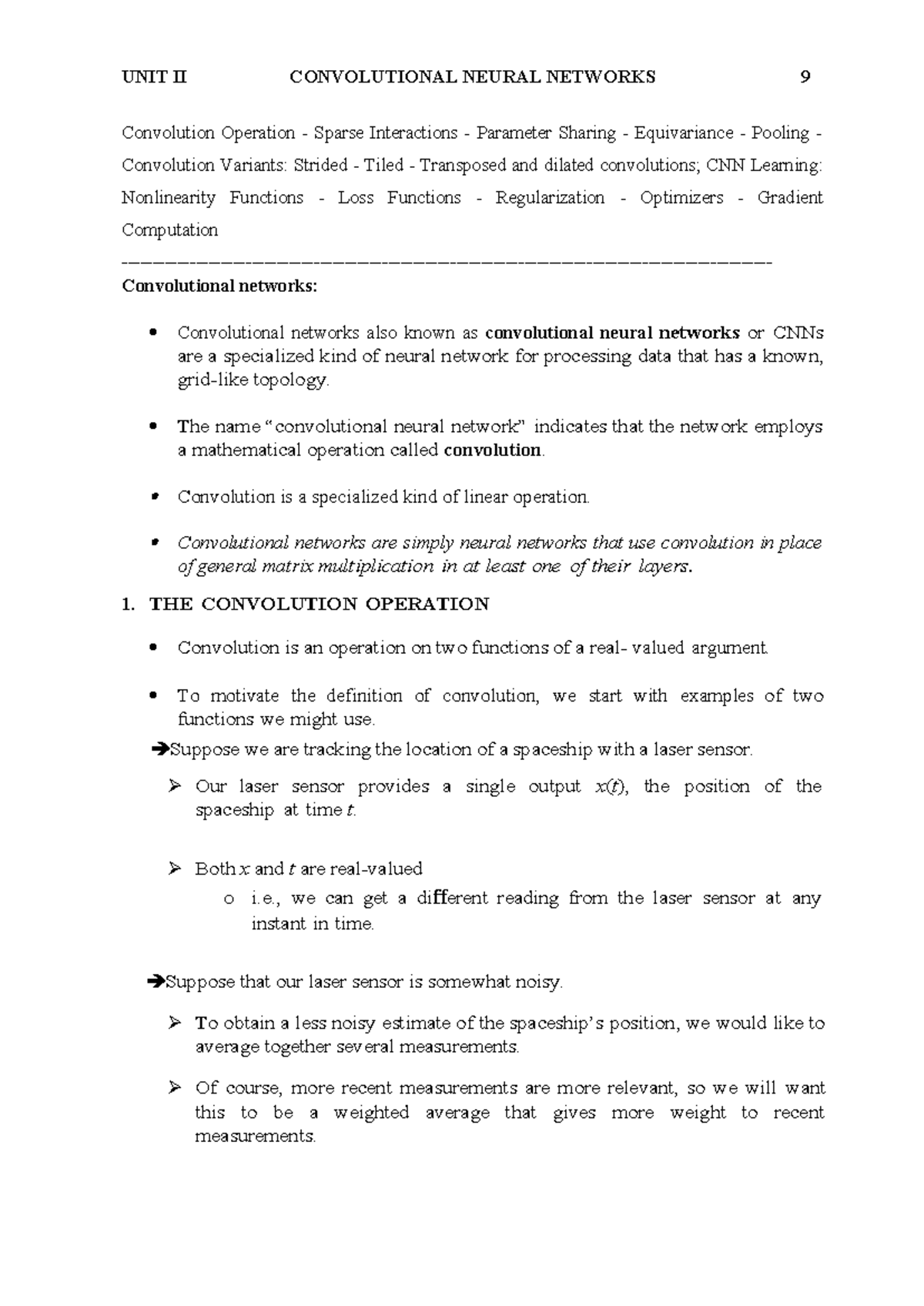 Convolution Operation in CNNs (C) - Key Concepts & Definitions - Studocu