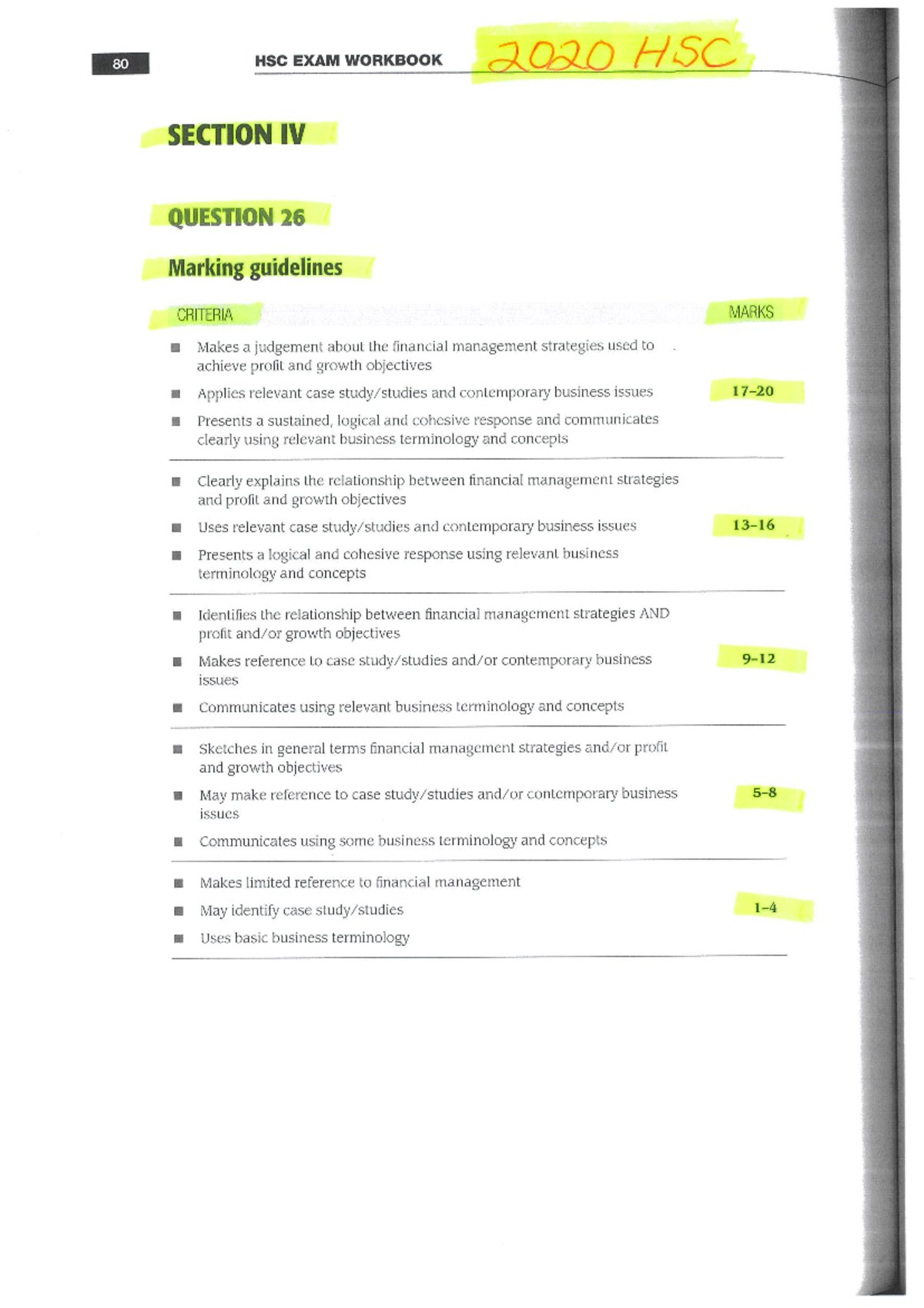 2020 HSC Business Studies Exam Workbook: Section IV Question 26 ...