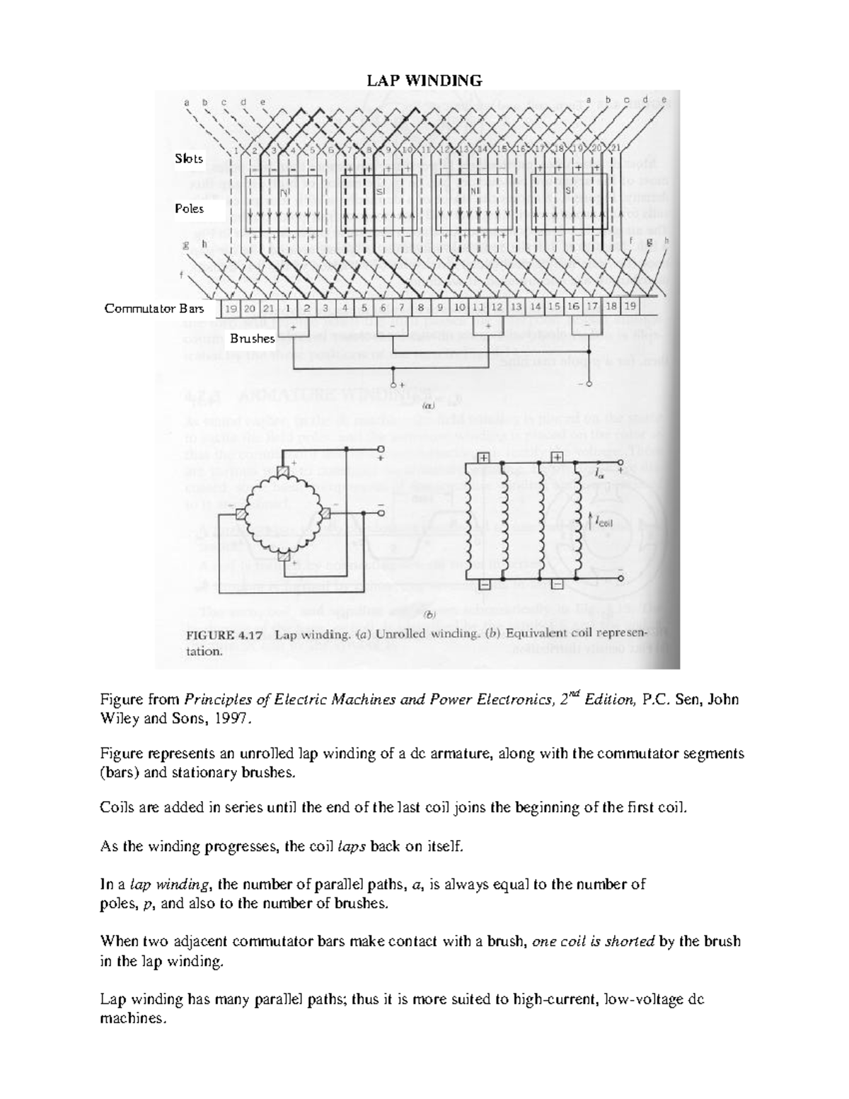DC Armature Winding Types: Lap and Wave Explanation - Studocu
