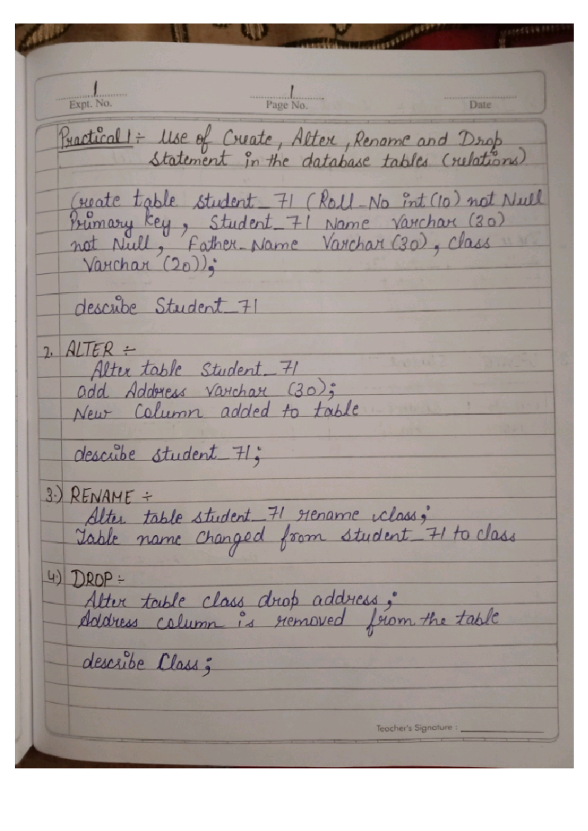 Dbms Practical Exercises and Application Guide - Studocu