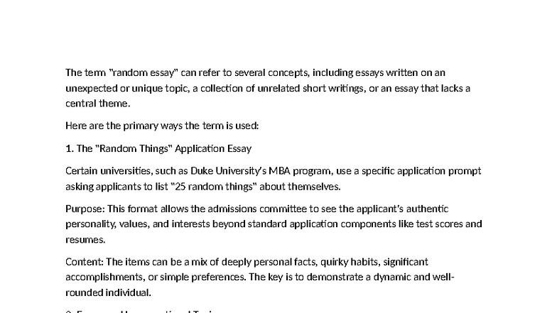 The term - aaaaaaaaaaa - The term "random essay" can refer to several ...