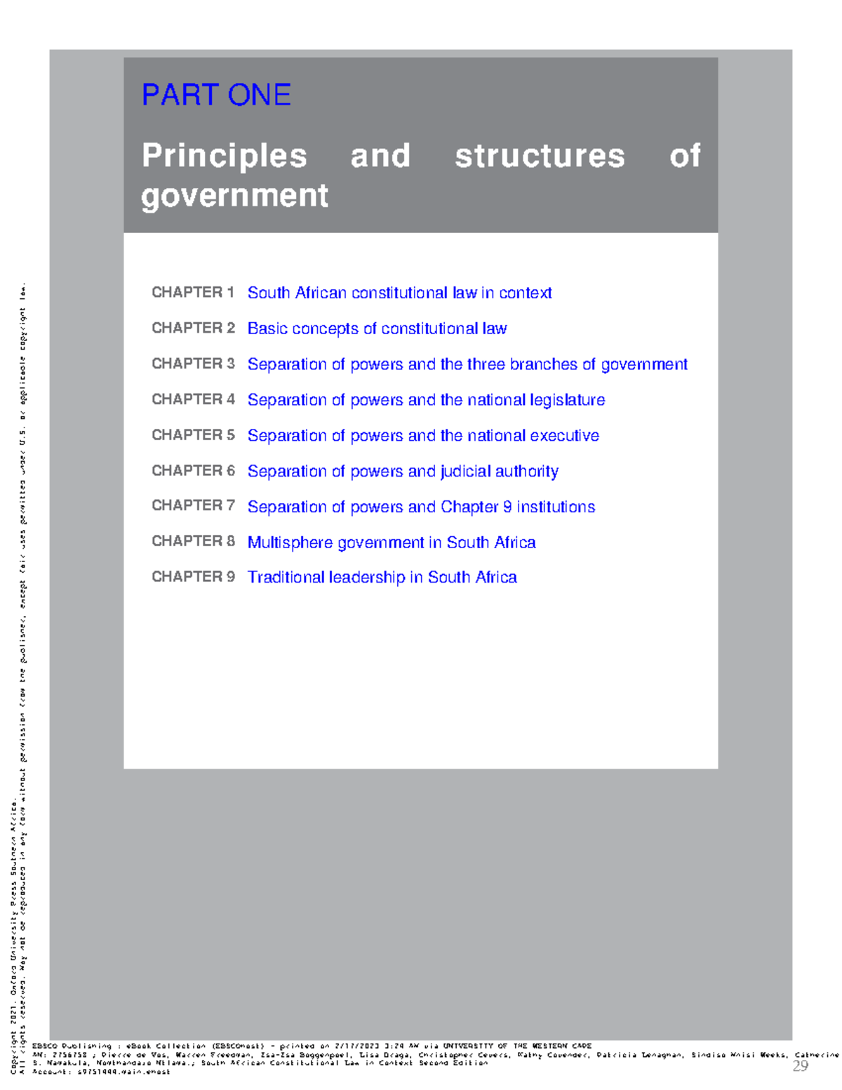 SA Constitutional Law Context: 2021 Principles & Government Structures ...