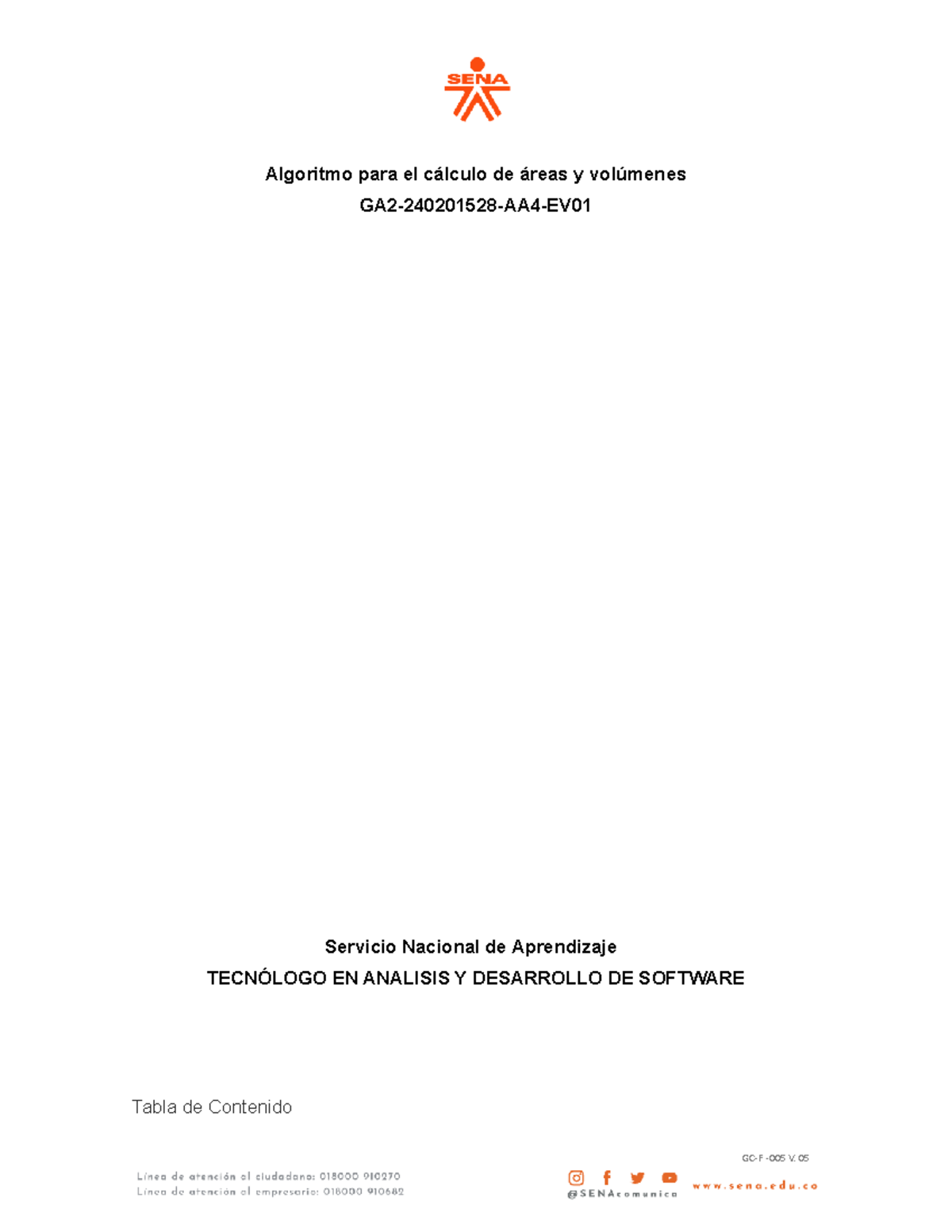 Algoritmo - borrador - Algoritmo para el cálculo de áreas y volúmenes ...