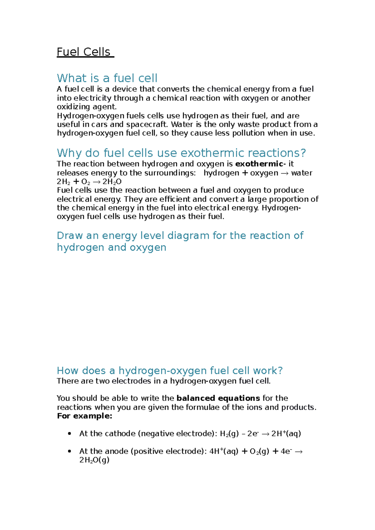 Fuel Cells - Lecture notes 3 - Fuel Cells What is a fuel cell A fuel ...
