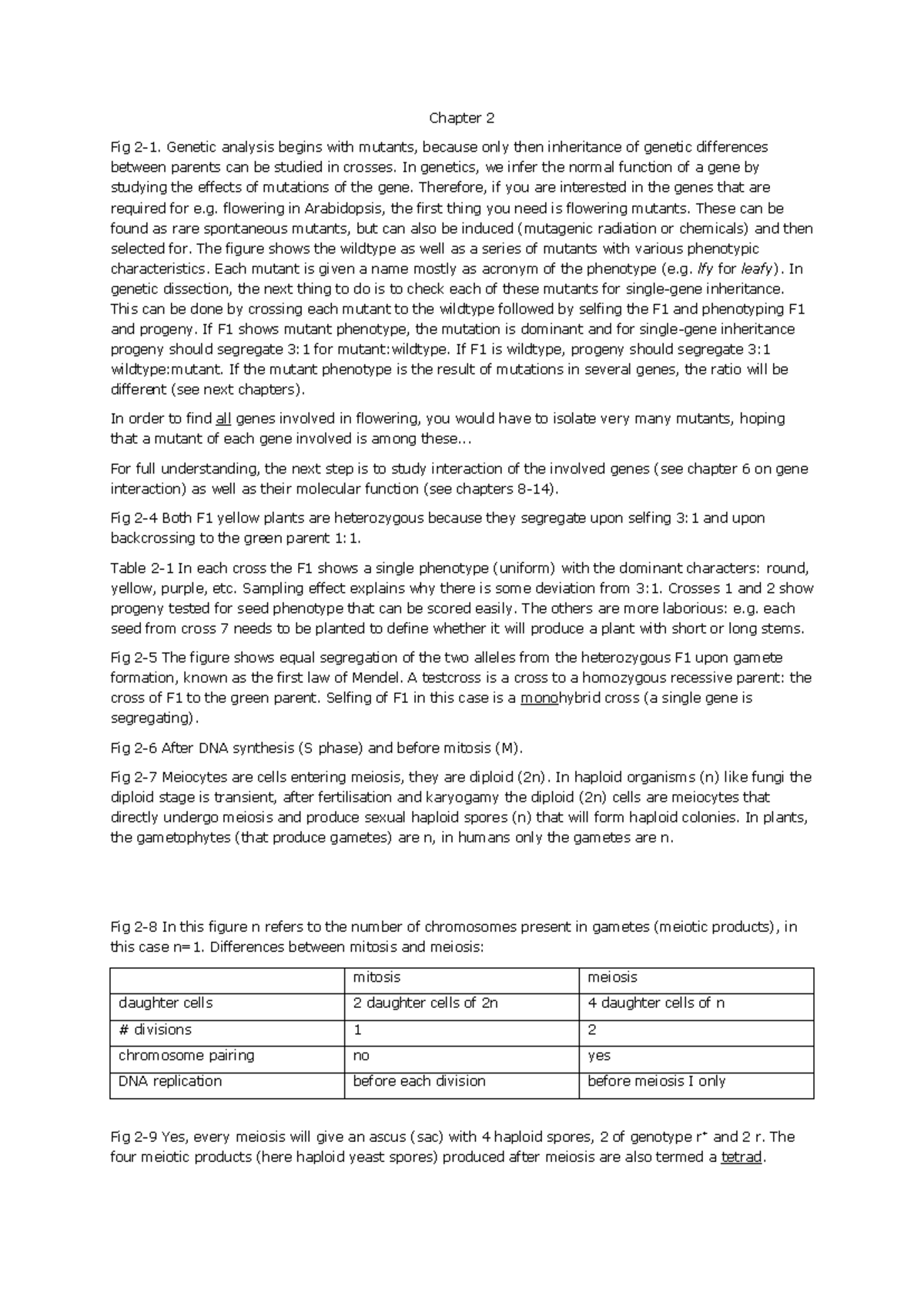 Genetics 101: Chapter 2 Overview & Figures Analysis for Study - Studeersnel