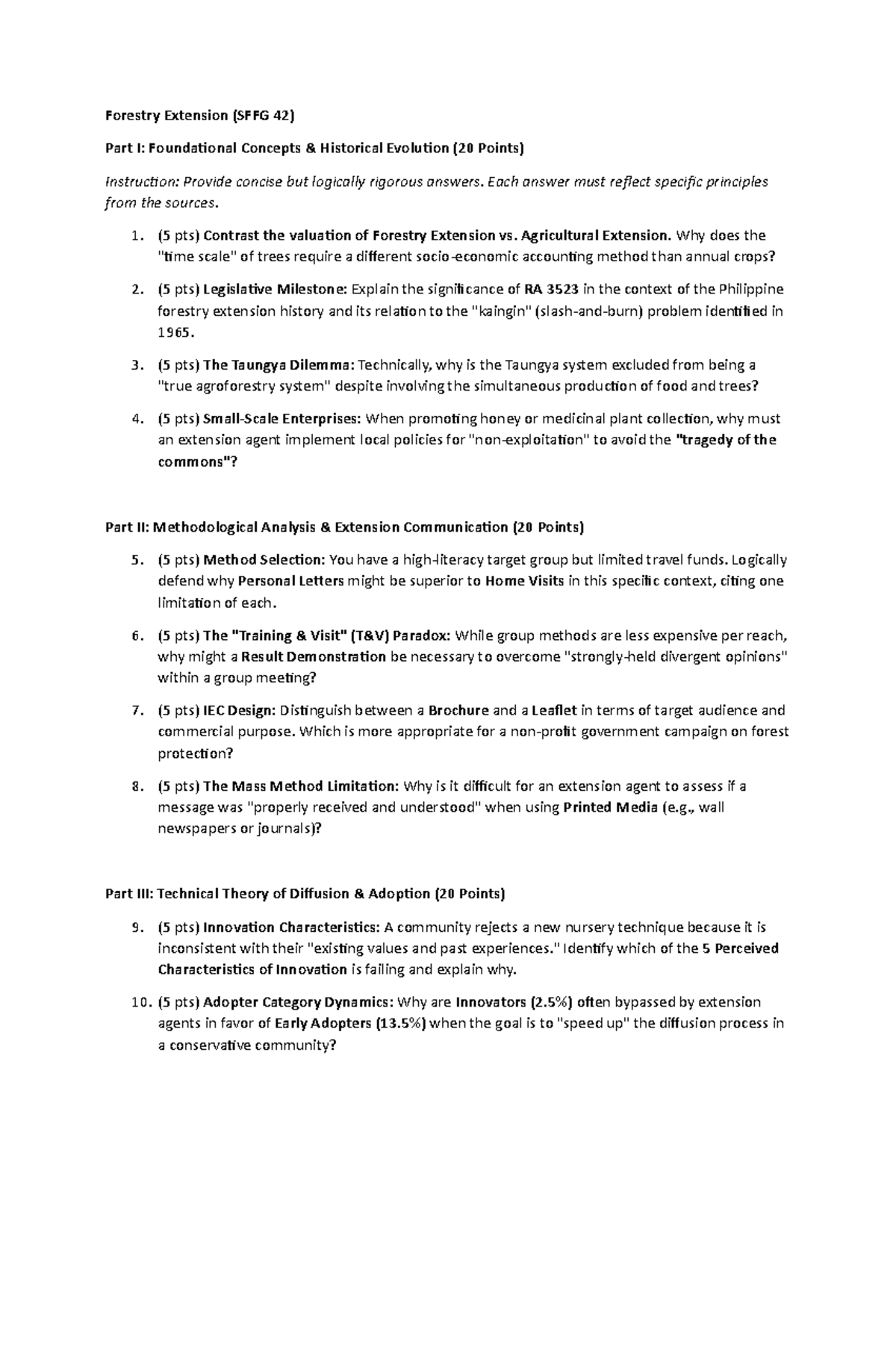 Forestry Extension (SFFG 42) Part I: Foundational Concepts & Analysis ...