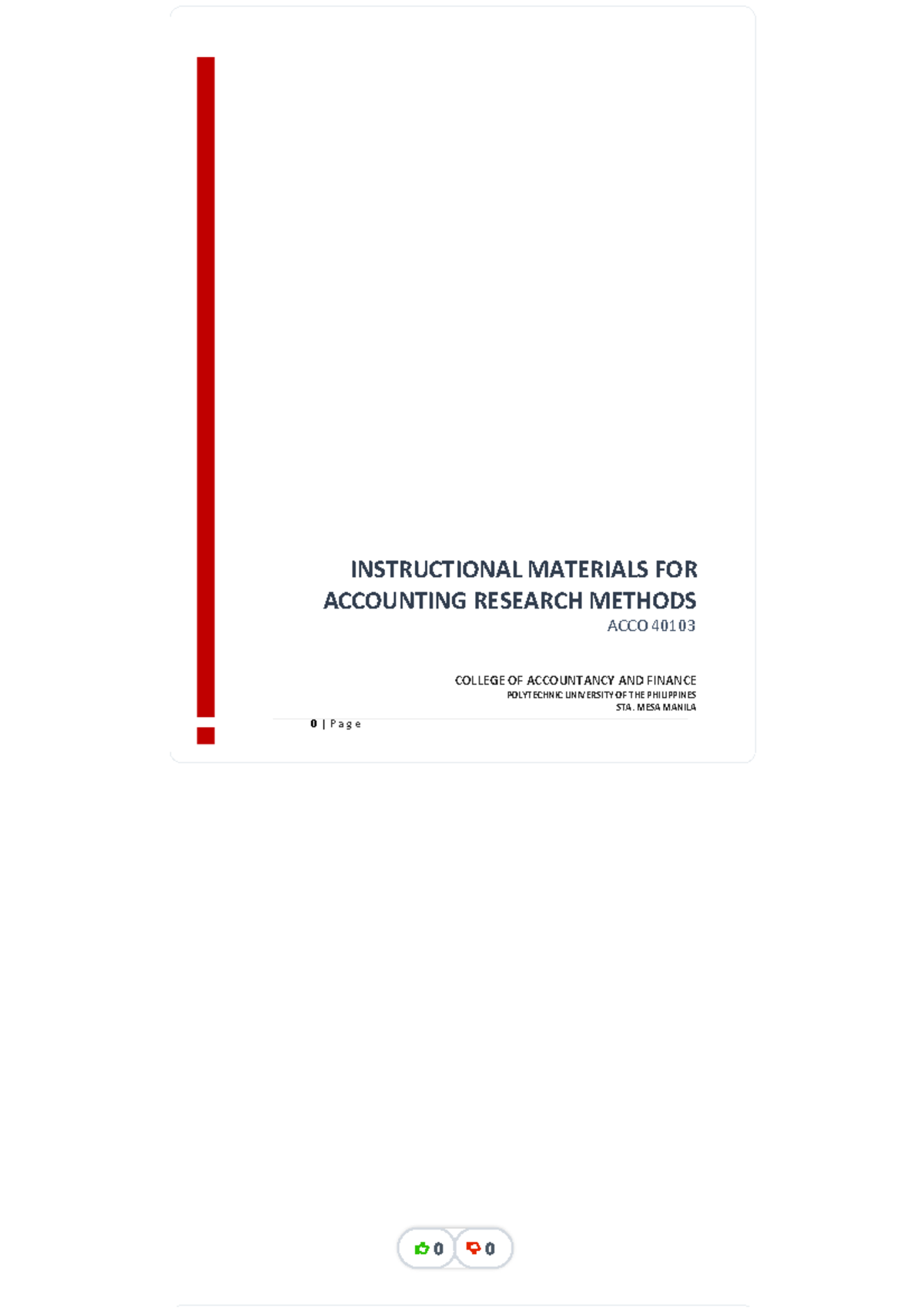 Accounting Research Methods Syllabus ACCO 40103: Instructional ...