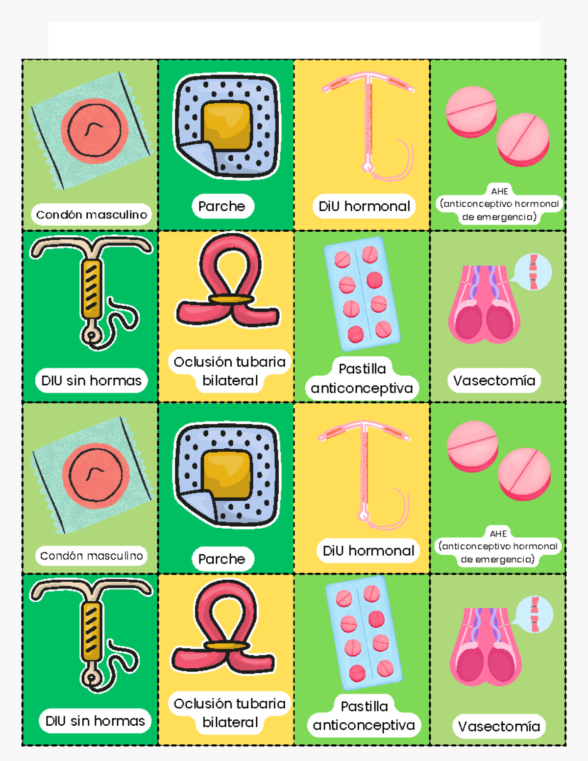 Memorama métodos - Estartegias de trabajo docente - Condón masculino ...