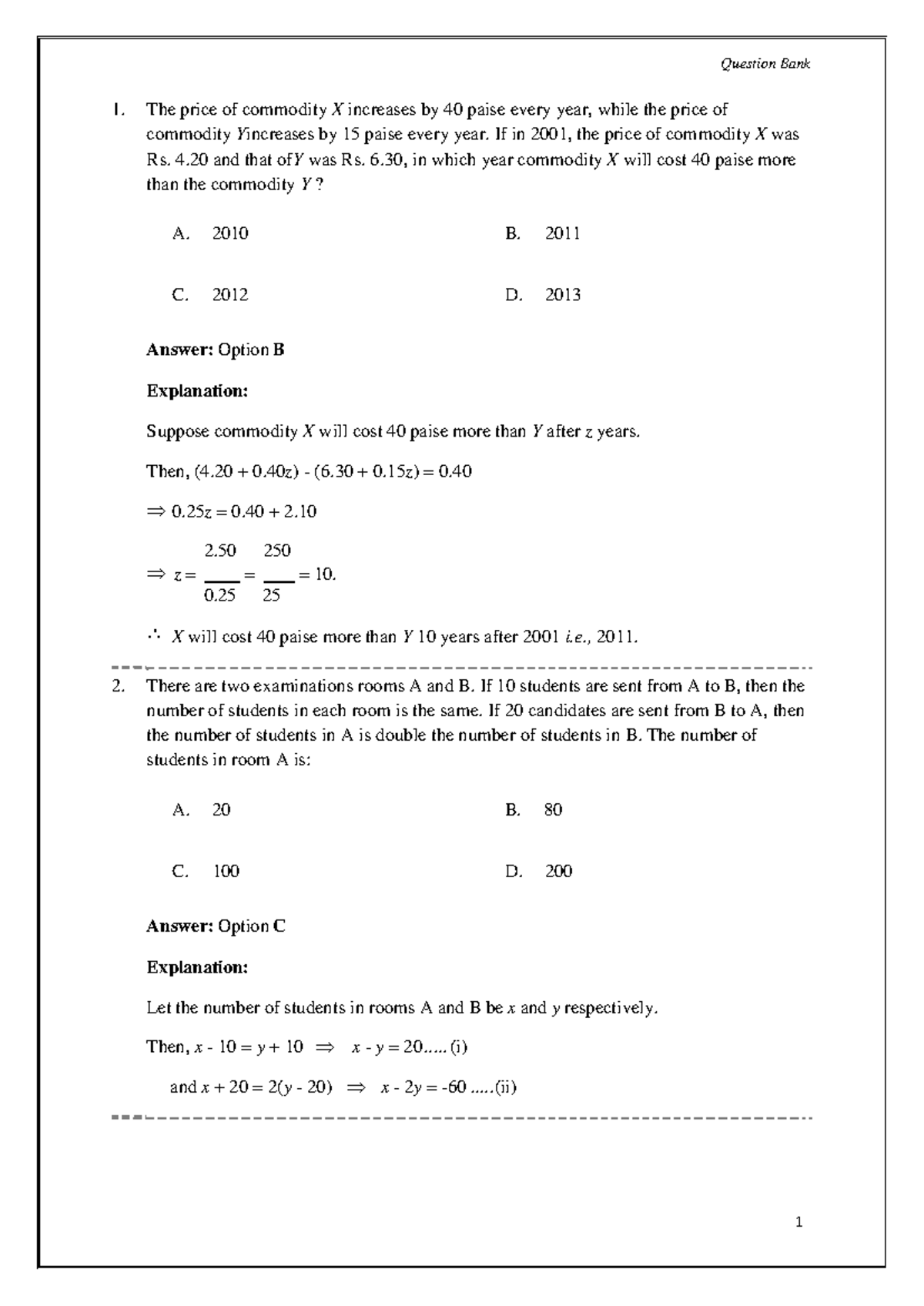 Aptitude Quiz - Key Concepts and Solutions (Course Code: APD101) - Studocu