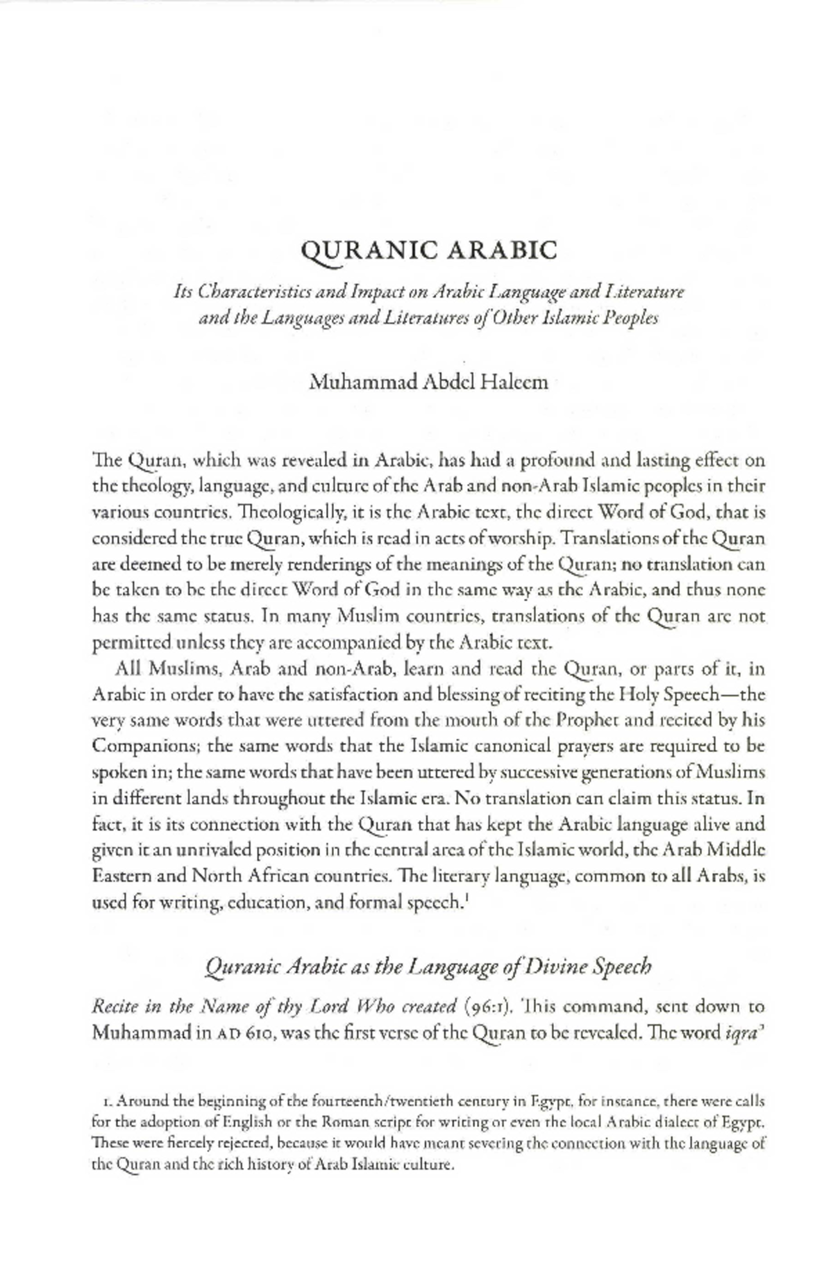 Quranic Arabic: Characteristics and Influence on Islamic Culture - Q ...