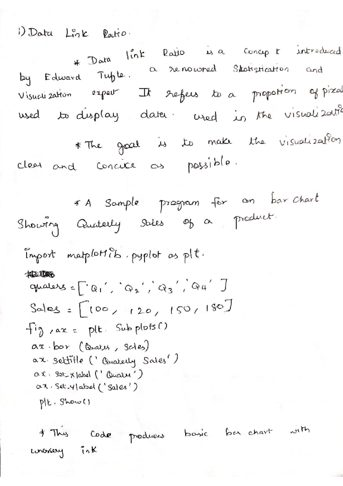 Data Link Ratio: Visualization Techniques and Bar Chart Example - Studocu