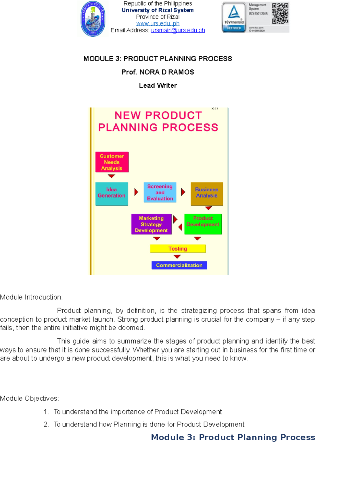 Module 3 - Guide to Effective Product Planning Process - Studocu