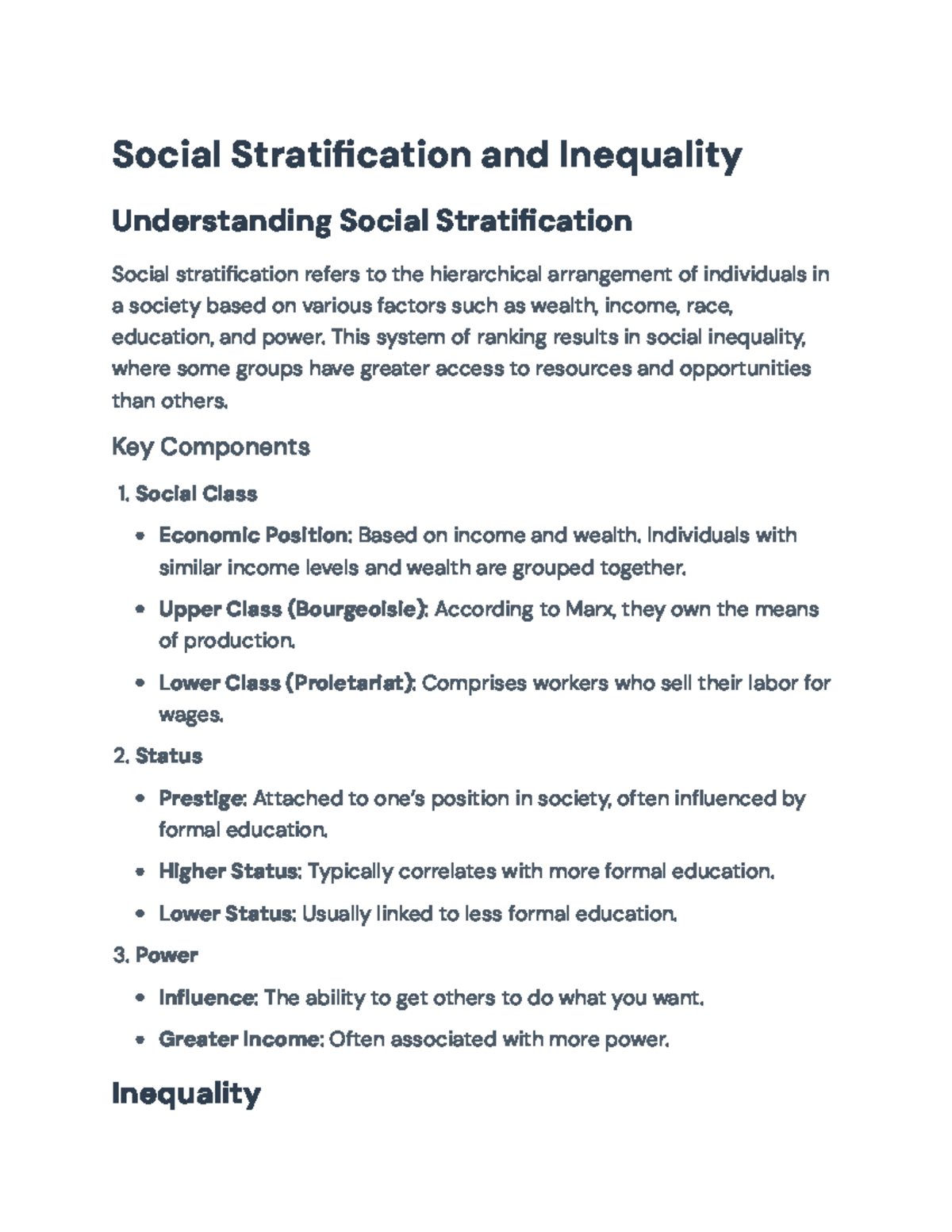 Social Stratification and Inequality: Key Components and Theories ...