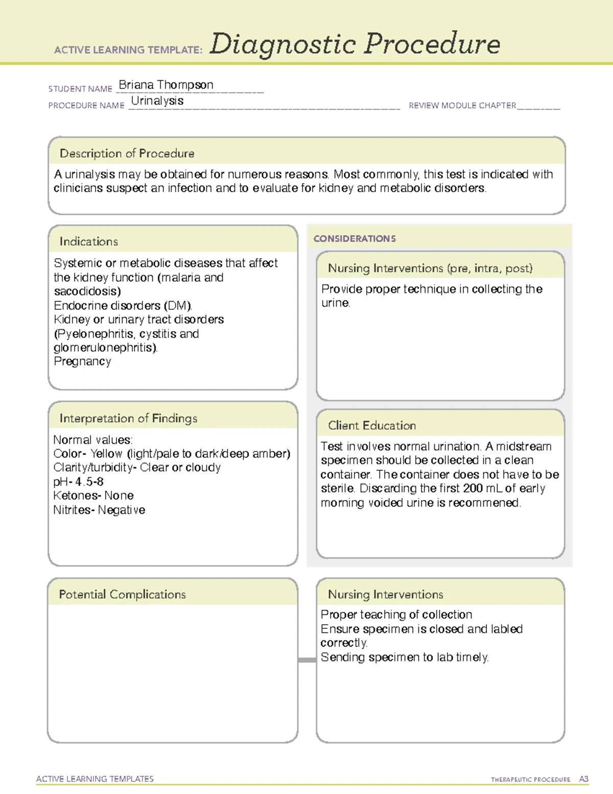 Diagnostic Procedure HCG testing - ACTIVE LEARNING TEMPLATES ...