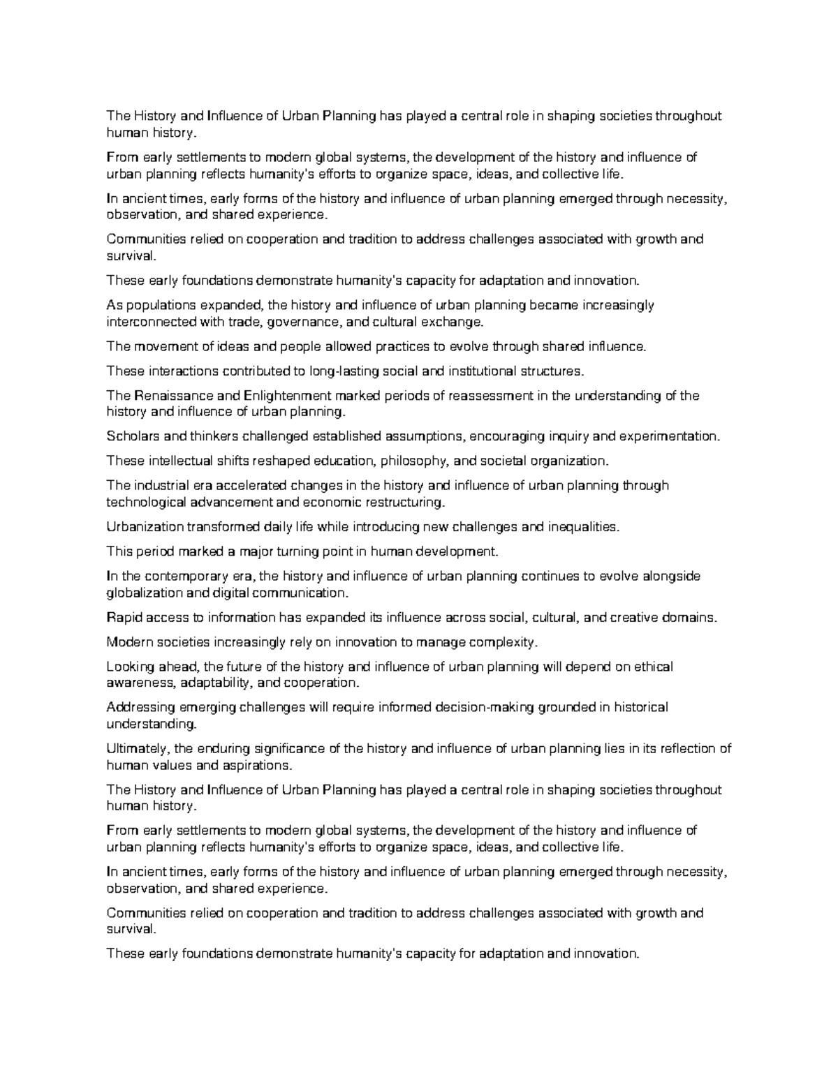 43 The Evolution and Impact of Urban Planning Throughout History - Studocu