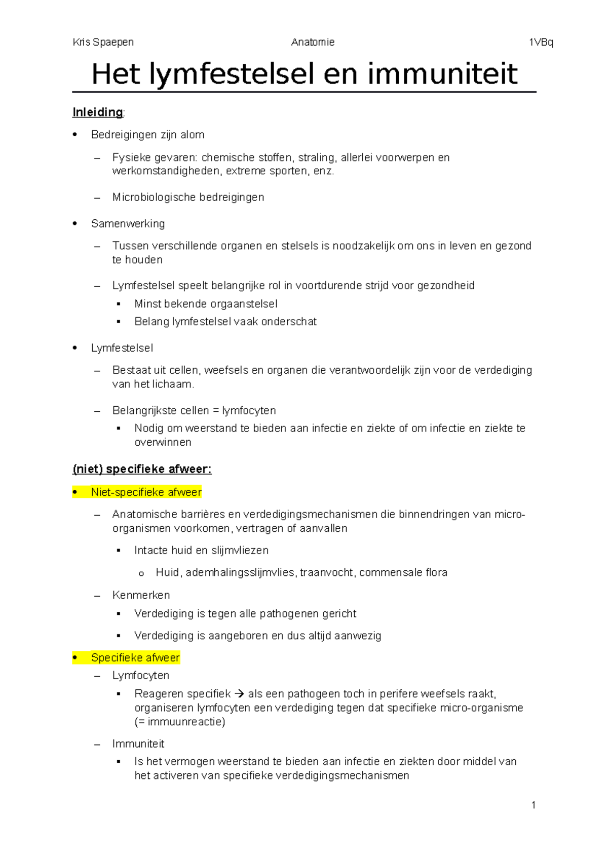 Anatomie - Het lymfestelsel en immuniteit - Het lymfestelsel en ...