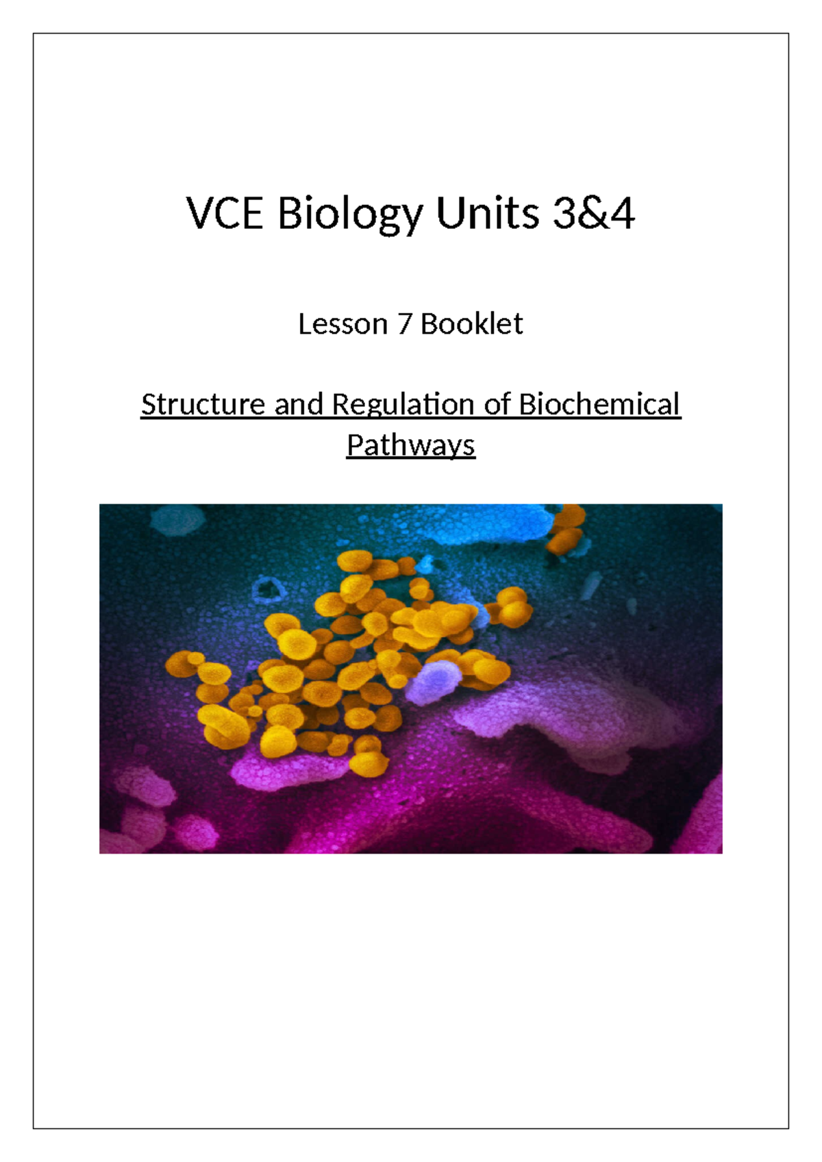 VCE Biology U3AOS2 Lesson 7: Biochemical Pathways & Enzyme Regulation ...